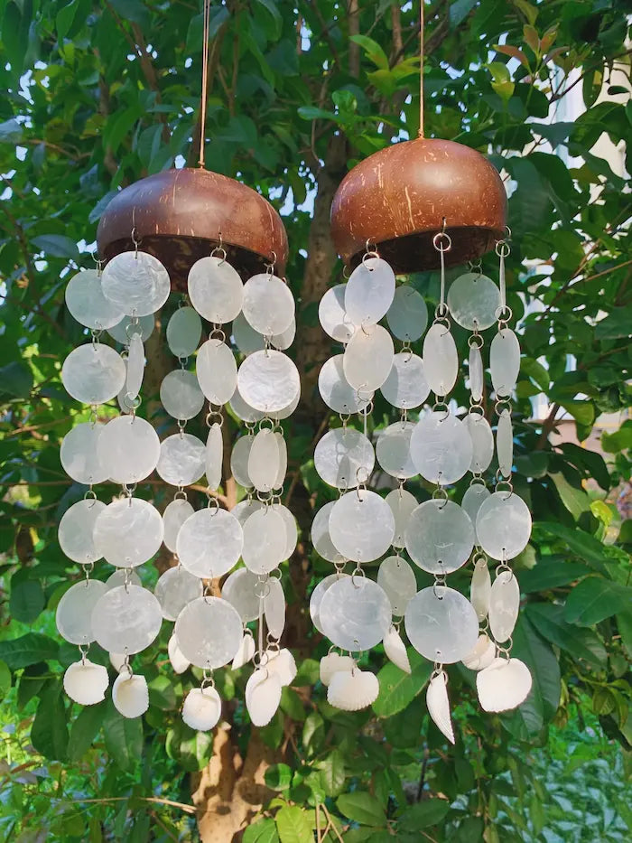 Handcrafted Coconut & Capiz Shell Wind Chimes | Oakenark